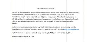 Police Department - Nesquehoning Borough